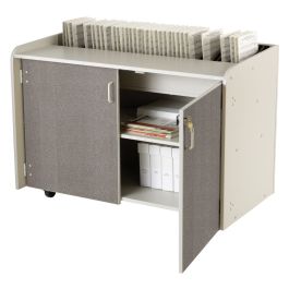 Music Sorting Rack,Pebble,Composite Wood,With Doors